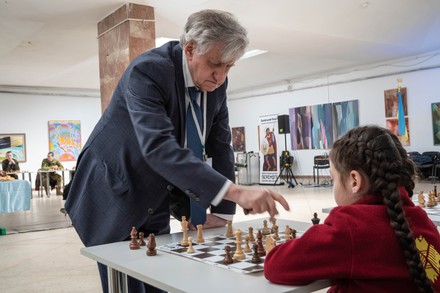 Child Plays Chess Simultaneous Chess Session Editorial Stock Photo ...