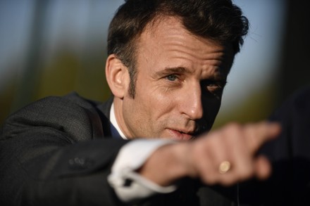 French President Emmanuel Macron Points His Editorial Stock Photo ...