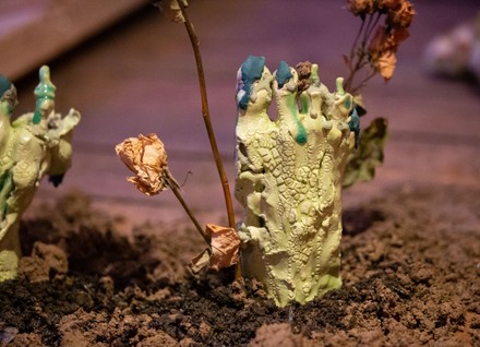 Ceramic Sculpture Decomposing Foot Depicted Emerging Editorial Stock ...