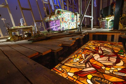 Sunken Backlit Stainedglass Depicting Body Displayed Editorial Stock ...