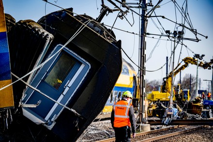 Prorail Employees Investigating Train Overhead Wires Editorial Stock ...
