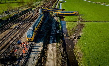Prorail Employees Investigating Train Overhead Wires Editorial Stock ...