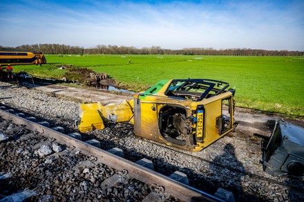 Prorail Employees Investigating Train Overhead Wires Editorial Stock ...