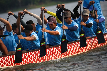 Myanmars Athletes Attend Traditional Boat Race Editorial Stock Photo ...