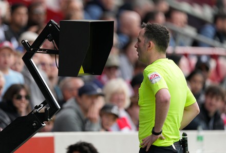 Referee Christopher Kavanagh Checks Penalty On Editorial Stock Photo ...