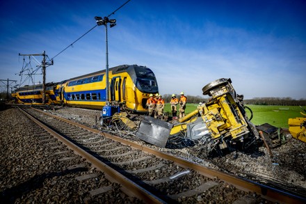 Voorschoten Prorail Employees Investigating Train Overhead Editorial ...
