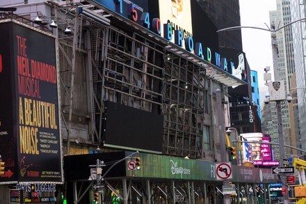 Times Square Led Panels Undergo Maintenance Editorial Stock Photo ...