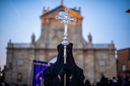 Penitent Holds Cross During Passage the Editorial Stock Photo - Stock ...