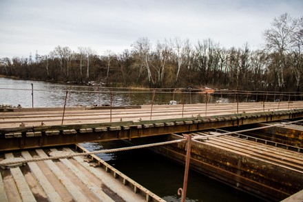 Destroyed Bridge War Zone Connecting Sloviansk Editorial Stock Photo ...