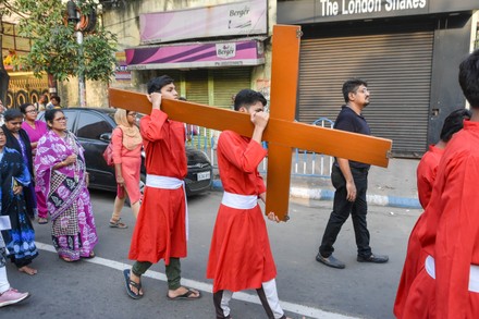 Christian Youths Devotees Seen Carrying Cross Editorial Stock Photo - Stock Image | Shutterstock