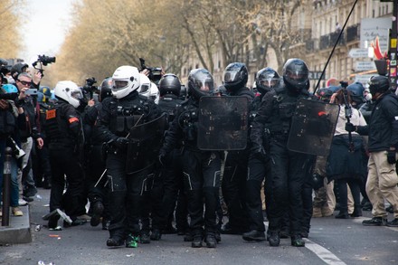Police Officers Repression Violent Action Motorised Editorial Stock ...
