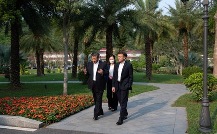 Xi Jinping Emmanuel Macron French President Editorial Stock Photo ...
