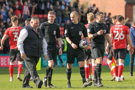 Referee Andrew Kitchen His Assistants Leave Editorial Stock Photo ...
