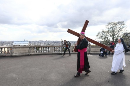 Archbishop Paris Laurent Ulrich Carries Cross Editorial Stock Photo ...