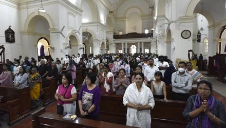 Christians People Attend Mass Prayer Observe Editorial Stock Photo ...