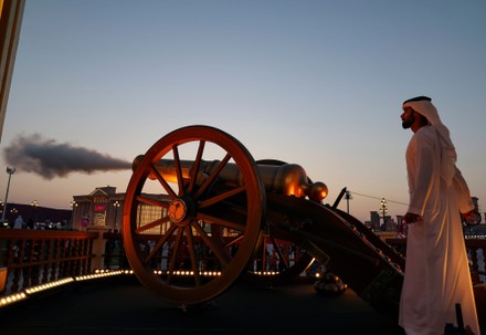 Emirati Man Fires Traditional Cannon Signal Editorial Stock Photo ...