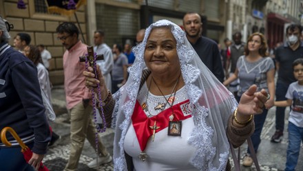 Catholic Community People Participate Religious Procession Editorial ...