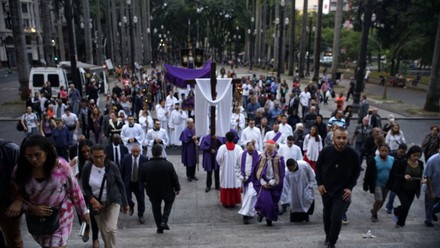 Catholic Community People Participate Religious Procession Editorial ...