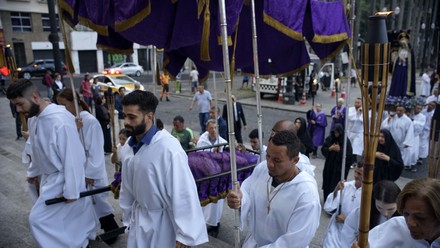 Catholic Community People Participate Religious Procession Editorial ...