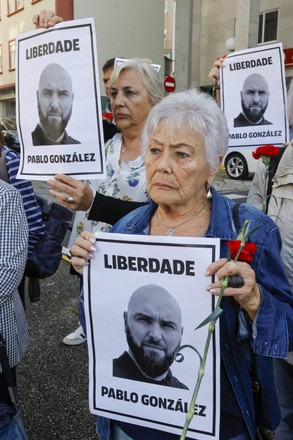 People Carry Portraits Spanish Journalist Pablo Editorial Stock Photo ...
