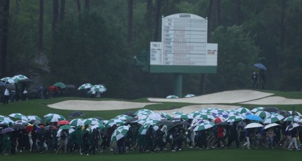 Patrons Umbrellas Third Round Masters Tournament Editorial Stock Photo ...