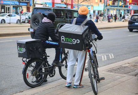 Food Delivery Workers Toronto Ontario Canada Editorial Stock Photo ...