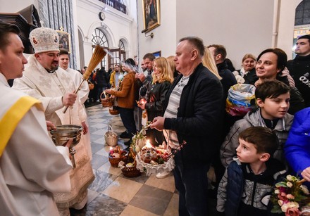 Catholic Priests Seen Blessing Traditional Easter Editorial Stock Photo ...
