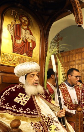 Egyptian Coptic Christians Pray During Holy Editorial Stock Photo ...