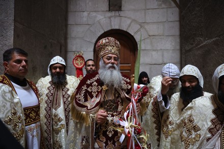 Coptic Monks Attend Orthodox Palm Sunday Editorial Stock Photo - Stock ...