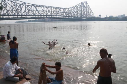 Boy India Jumping Into Ganga River Editorial Stock Photo - Stock Image ...