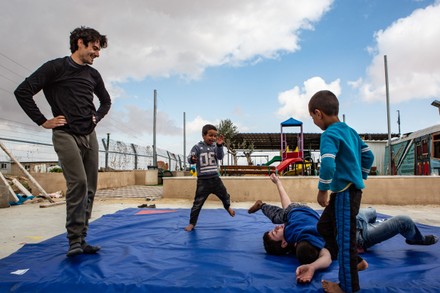 Palestinian Children Practice Wrestling Village Umm Editorial Stock ...