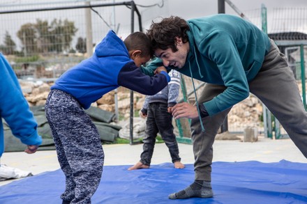 Palestinian Children Practice Wrestling Village Umm Editorial Stock ...