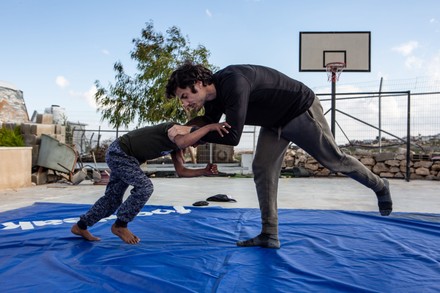 Palestinian Children Practice Wrestling Village Umm Editorial Stock ...