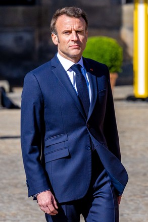 France President Emmanuel Macron During Welcome Editorial Stock Photo ...