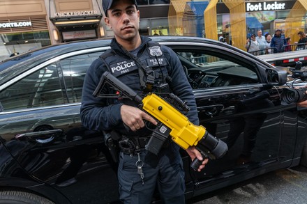 Police Officer Displays Starchase Handheld Launcher Editorial Stock ...