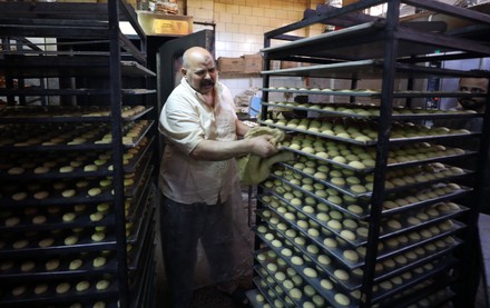 Egyptian Baker Prepares Kahk Butter Cookies Editorial Stock Photo ...
