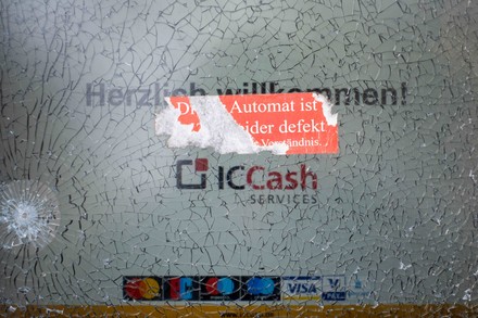 Smashed Shattered Security Glass Monitor Atm Editorial Stock Photo ...