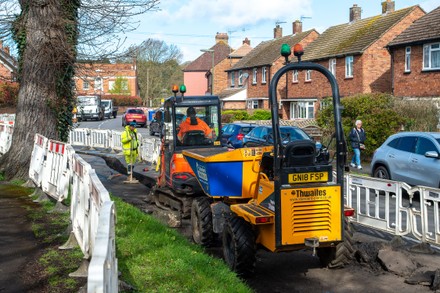 Contractors Working Power On Were Digging Editorial Stock Photo - Stock ...