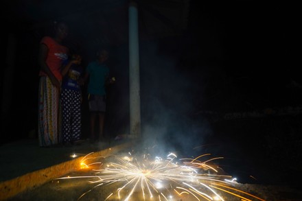 Kids Play Fireworks Celebrate Sinhala Tamil Editorial Stock Photo ...
