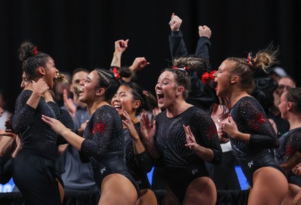 Cals Mya Lauzon Competes On Floor Editorial Stock Photo - Stock Image ...