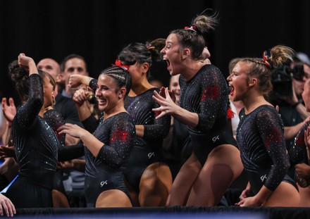 Utah Gymnastics Team Celebrates Moving Onto Editorial Stock Photo ...