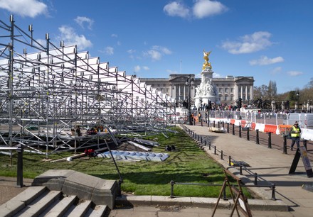 Seating Stands Being Built Outside Buckingham Editorial Stock Photo ...