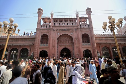 Pakistani Muslims Leave Mosque After Attending Editorial Stock Photo ...