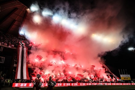 Standards Supporters Pictured Start Soccer Match Editorial Stock Photo ...