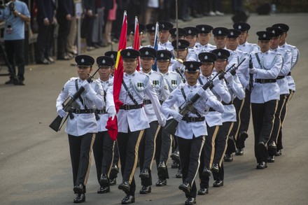 Police Officers Holding Flag China Hksar Editorial Stock Photo - Stock ...