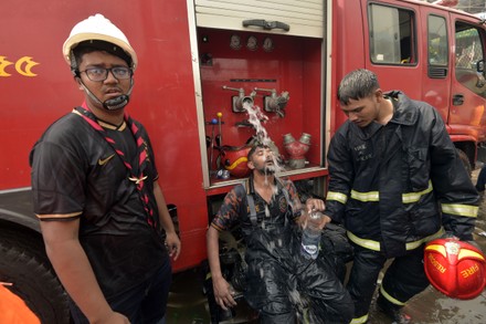 Firefighter Takes Break Site Where Massive Editorial Stock Photo ...