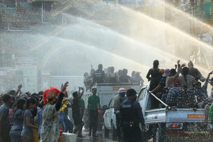 People Spray Water Celebrate Water Festival Editorial Stock Photo ...