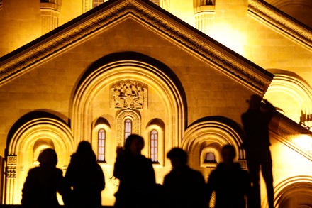 People Attend Easter Service Trinity Cathedral Editorial Stock Photo ...
