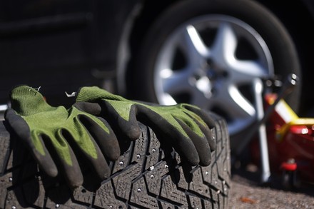 Someone Changing Wheels Winter Tires Summer Editorial Stock Photo ...