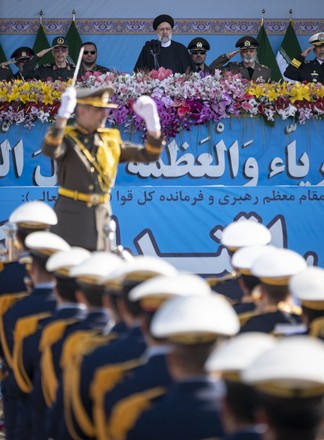 Military Commanders Salute Iranian President Ebrahim Editorial Stock ...